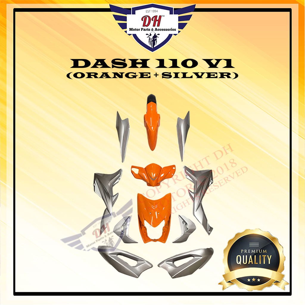 DASH 110 V1 COVER SET (ORANGE + SILVER) | Shopee Malaysia