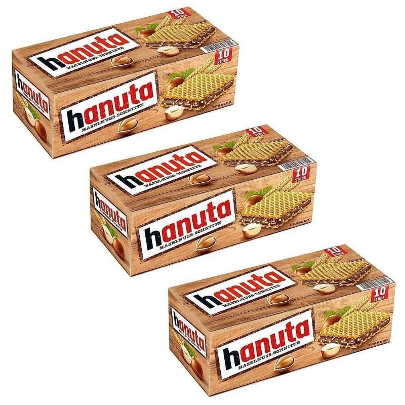 Ferrero Hanuta Wafer Filled with Hazelnut Cream10pcs 220g Box & 19pcs ...