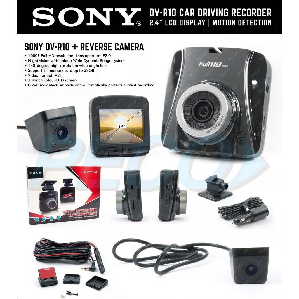 Sony DV-R10 Car Driving Recorder 2.4" LCD Display Dashcam Camera ...