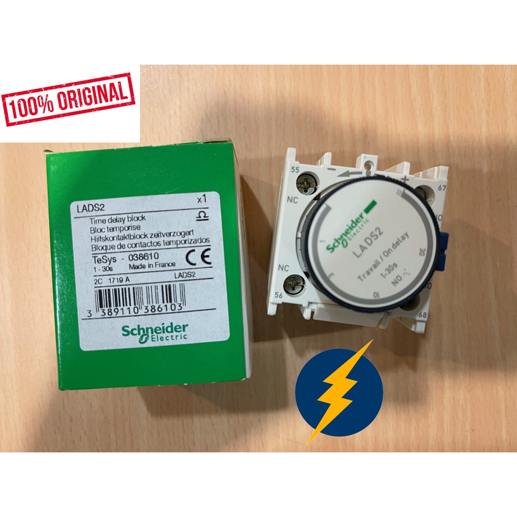Schneider LADS2 Time delay auxiliary contact block, TeSys D, 1NO + 1NC ...