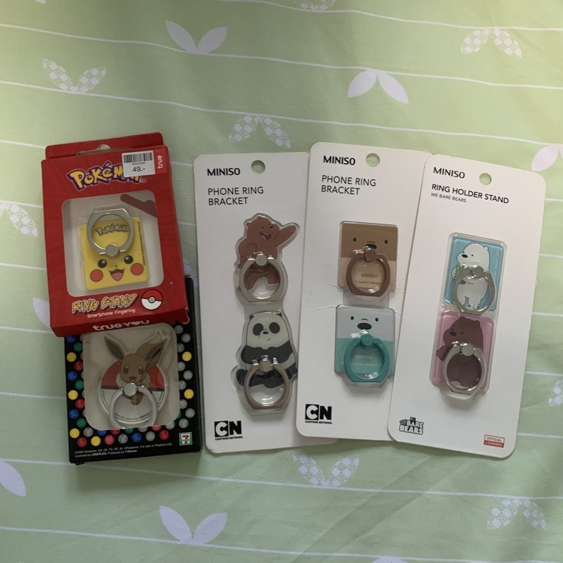MINISO Mobile Phone Ring We Bare Bears Stand | Shopee Malaysia