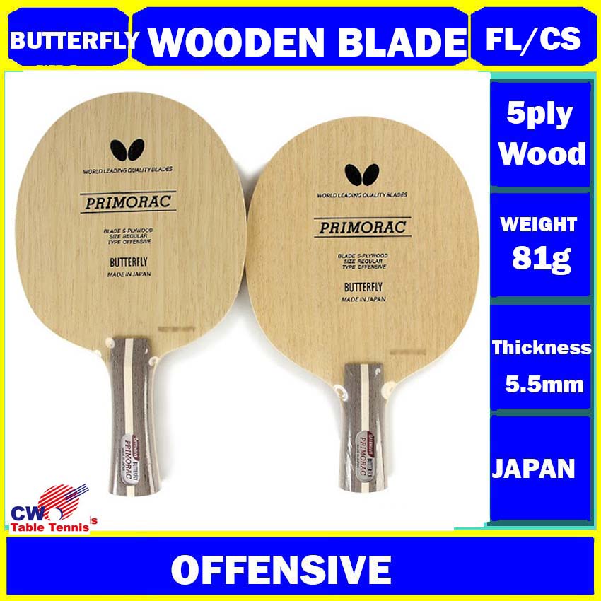 Butterfly Primorac Blade Table Tennis Blade - 5-ply All-Wood Blade ...