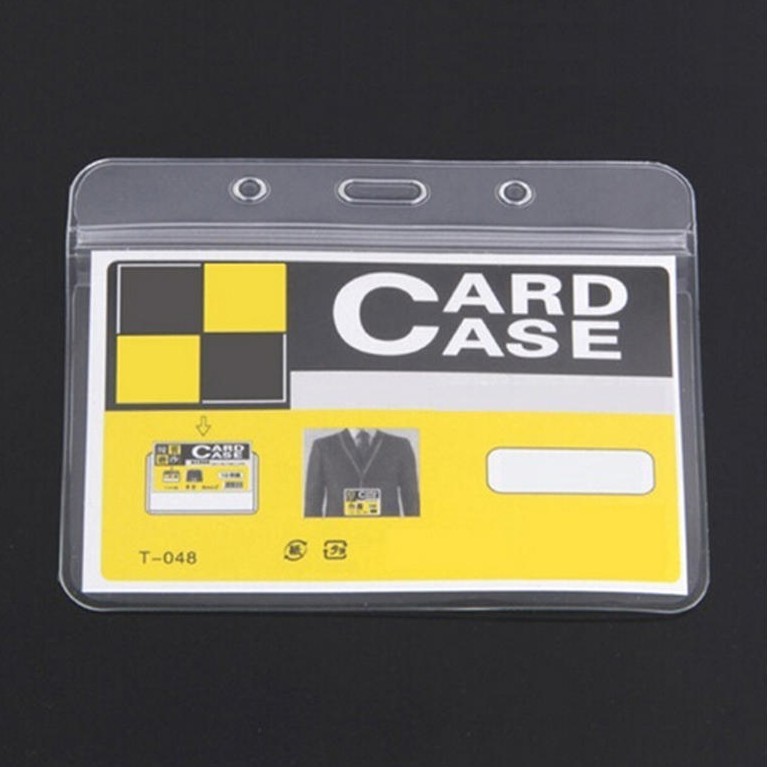 Clear PVC Badge Card Holder / ID Name Card Holders With Plastic Zip ...