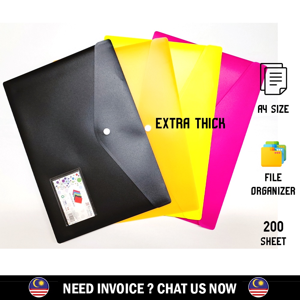 PP Clear Pocket File Holder A4 Size String File / Extra Thick - 5 ...