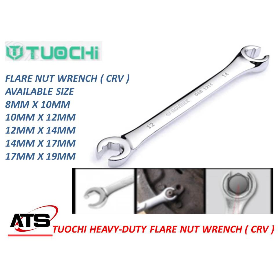 TUOCHI HEAVY-DUTY FLARE NUT WRENCH ( CRV ) | Shopee Malaysia