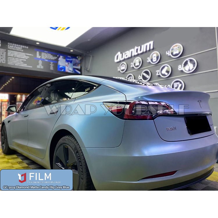 Gc-3024 Diamond Matte Candy Flip Grey Blue wrap air free Yajiu Derek ...