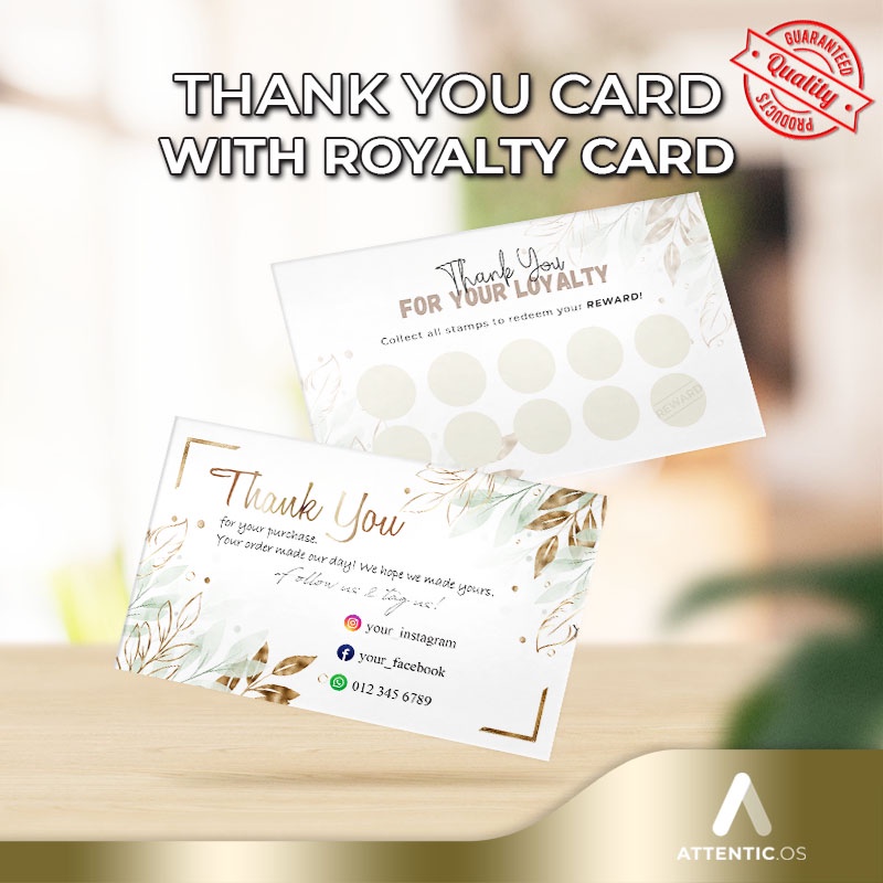 Custom Print Royalty Card Thank You Card Business Card FREE Customize ...