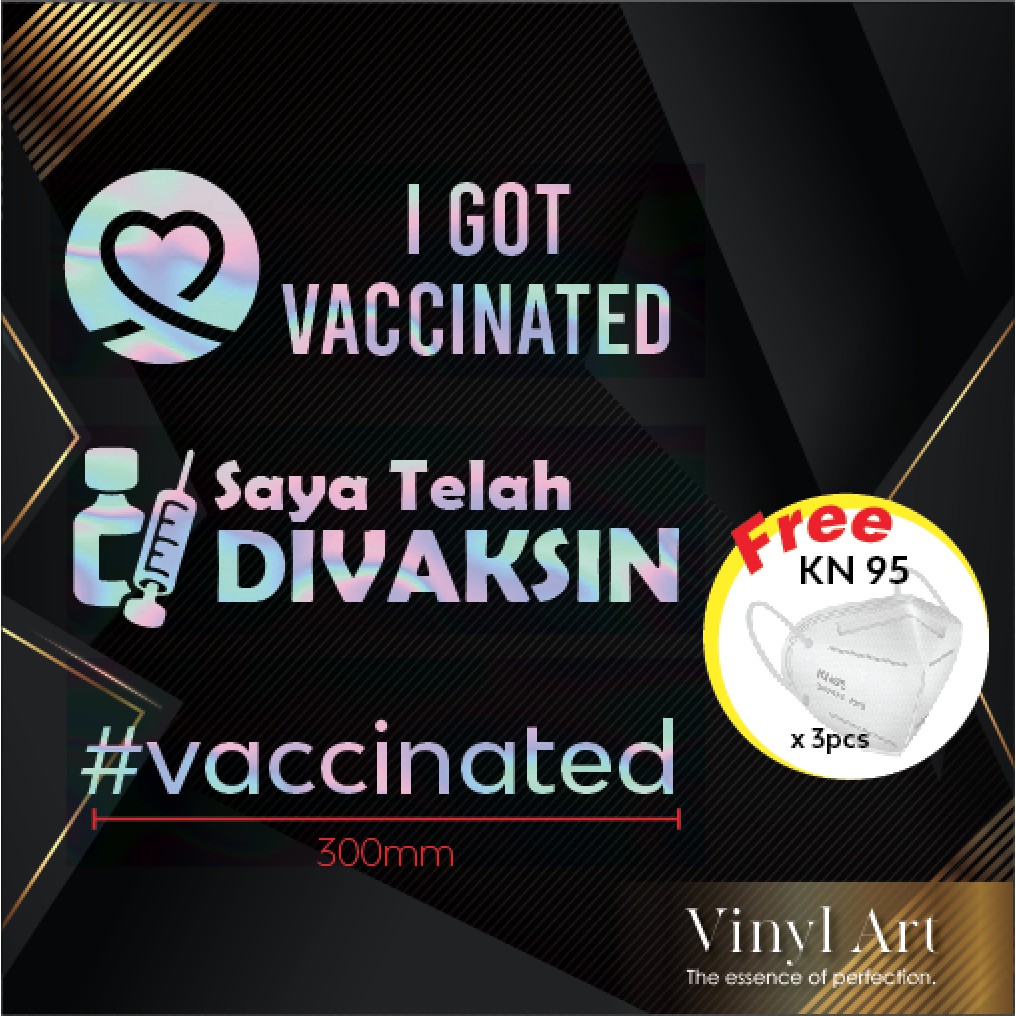 Saya telah divaksin car stickers, Car sticker, vinyl stickers, chrome ...