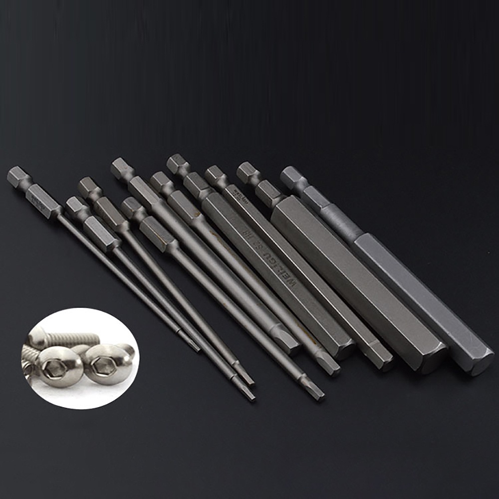 100 150 200 300mm Extra Long Hex Key Allen Bit Set Magnetic Quick Change Connect | Shopee Malaysia