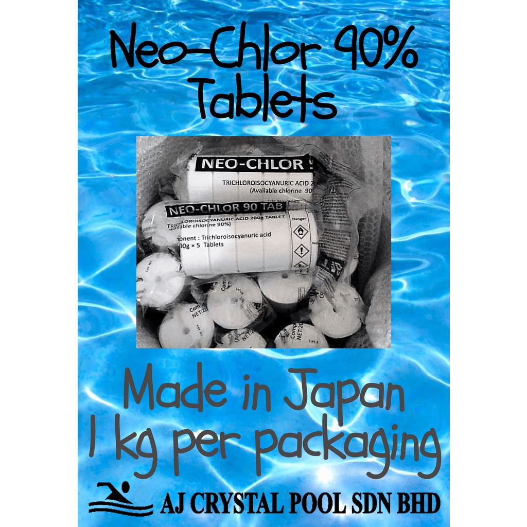NEO-CHLOR Chlorine 90% Tablet (Tablet klorin 90%) (氯片90%) 1kg [MADE IN ...
