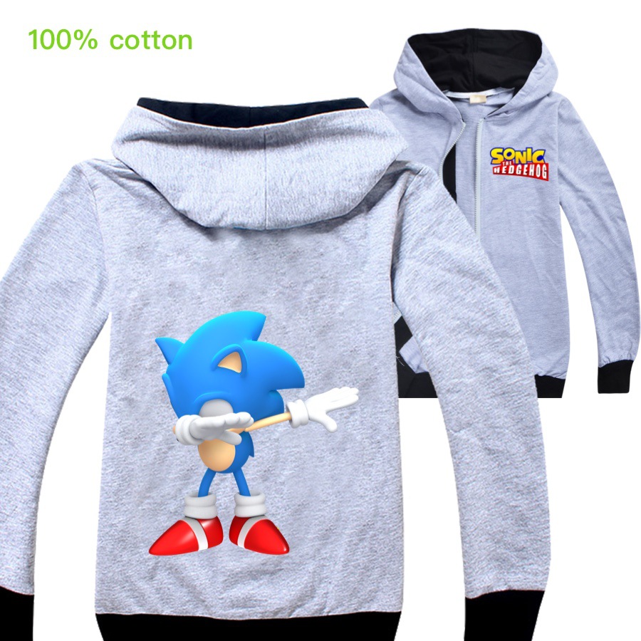 autumn Boy Hooded jacket Sonic the Hedgehog clothes kids cotton tops ...