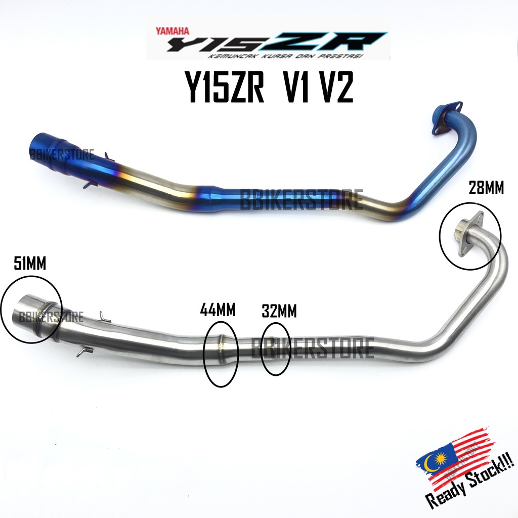 Yamaha Y15ZR v1 v2 y15 FULL SYSTEM EXHAUST Header Link Pipe piping Slip On Racing muffler ...