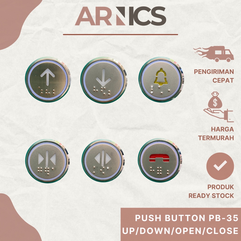 TOMBOL Elevator Push Button Up, Down, Open, Close, Alarm, Interphone ...