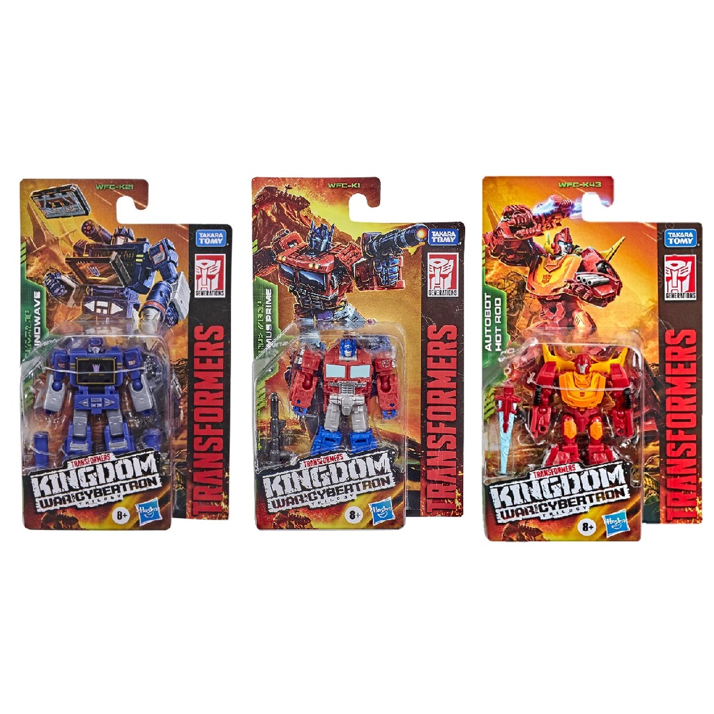 Transformers Kingdom Core Class Optimus Prime /Soundwave /Hot Rod ...