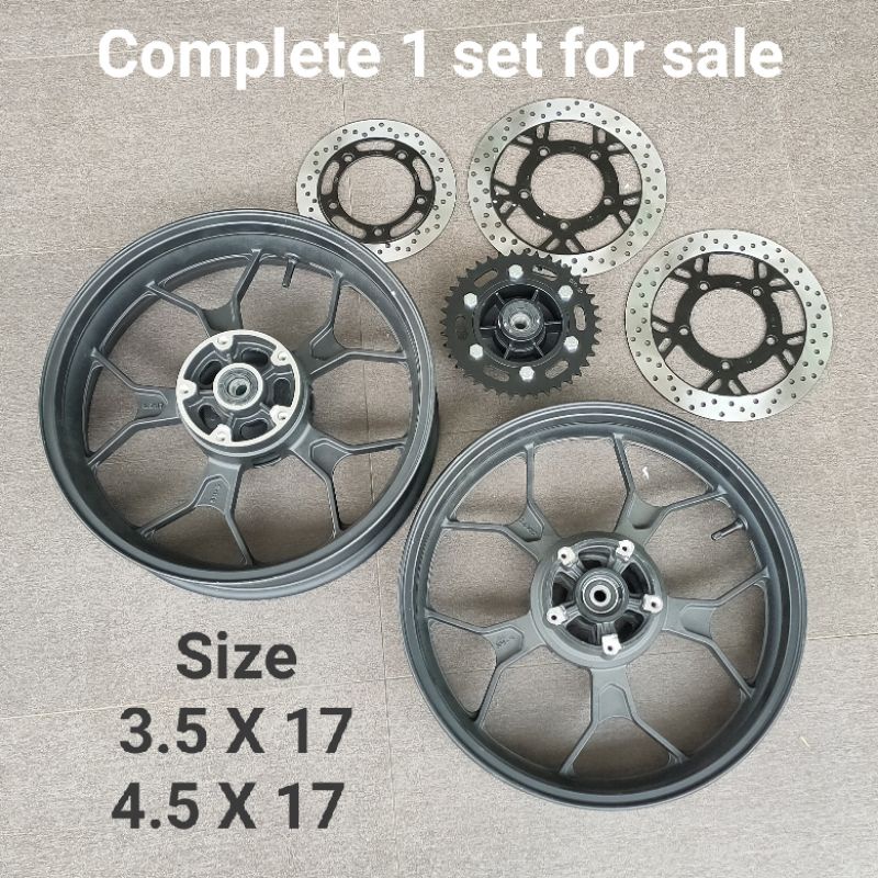 GTB Sport Rim Set Complete Front 3.5 x 17 Rear 4.5 x 17 (350/450 ...