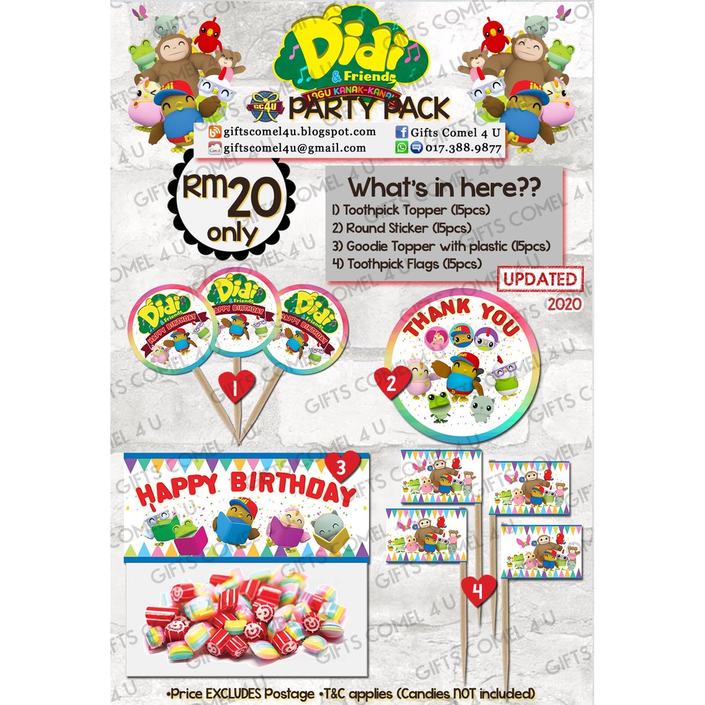 #DIDI & FRIENDS THEME - DIY BIRTHDAY READY SET PARTY PACK RM20 DIY ...