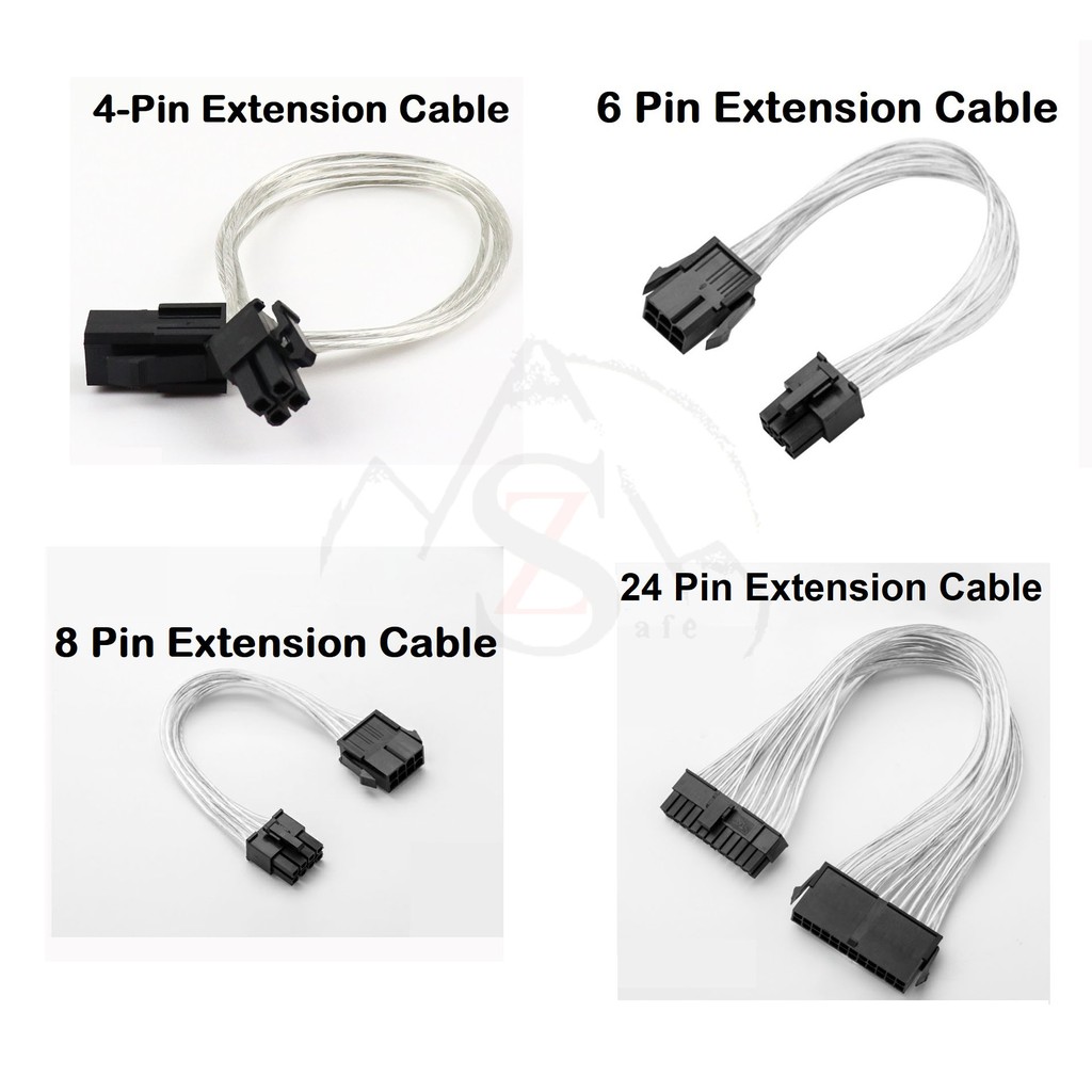 PC Computer Custom Cable for 4Pin, 6Pin, 8Pin, 24Pin Cables for PC ...