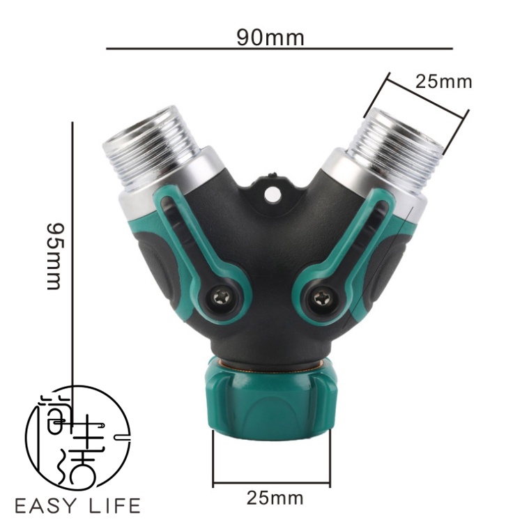 Home Gardening Garden Water Pipe Joint Y-type Double-pass Diverter ...