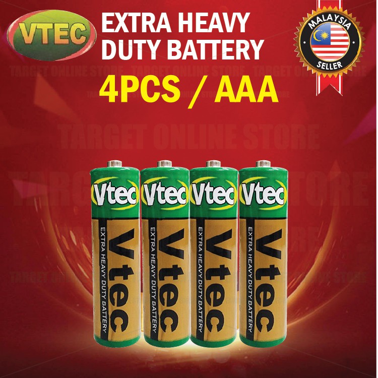 VTEC Extra Heavy Duty Battery 1.5V AA & AAA (4pcs) ONLY/Bateri VTEC ...