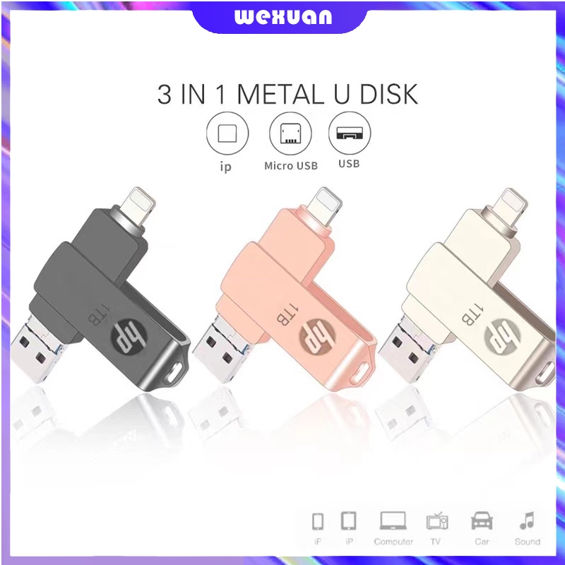 HP Flash Drive OTG Metal USB 1TB 32GB OTG Pen Drive USB 3.0 Flash Disk ...