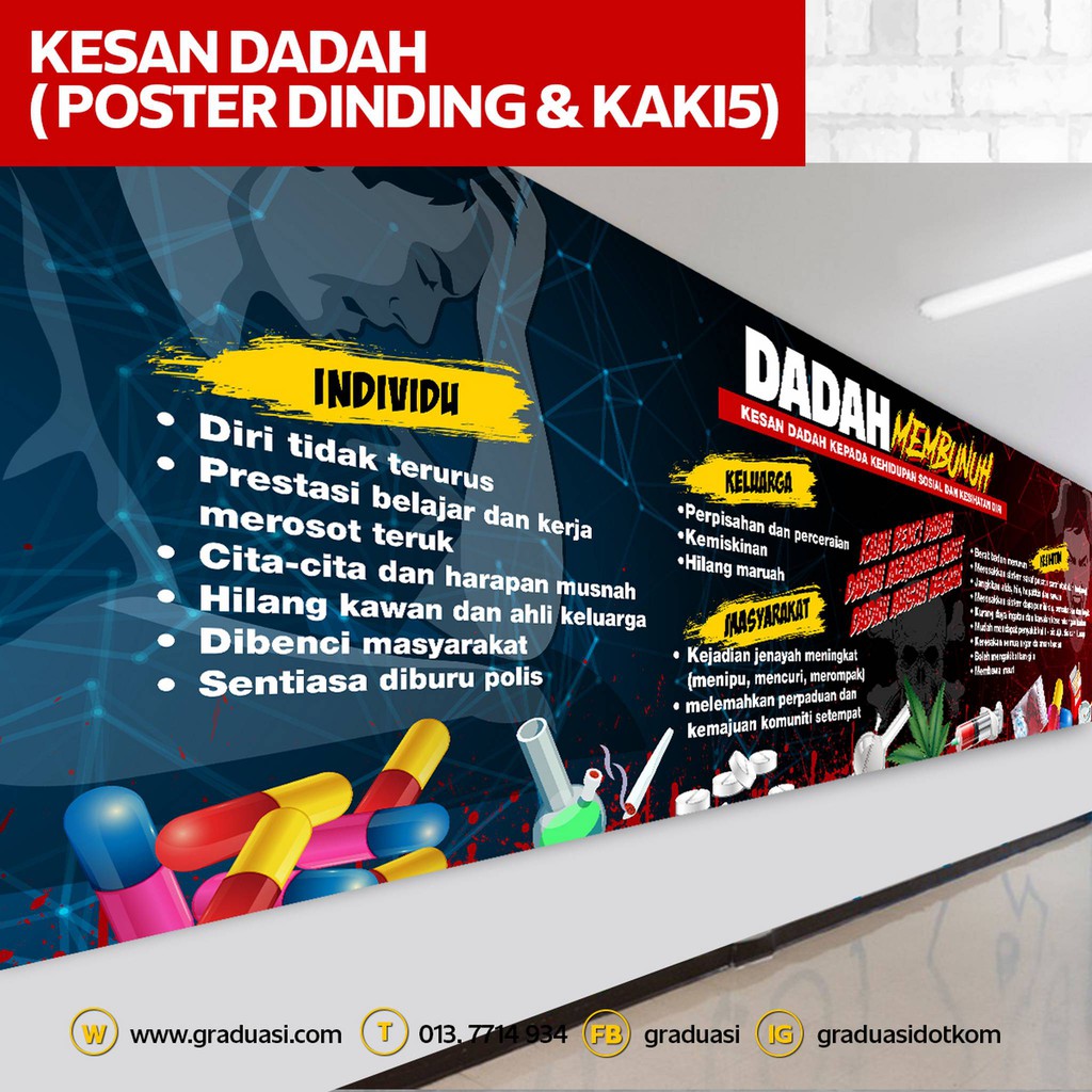 Poster Banner Dinding & Kaki Lima Sekolah , KESAN DADAH , Bahaya Dadah ...
