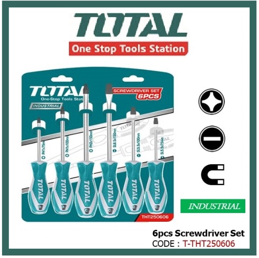 TOTAL THT250606 6PCS SCREW DRIVER SET | Shopee Malaysia