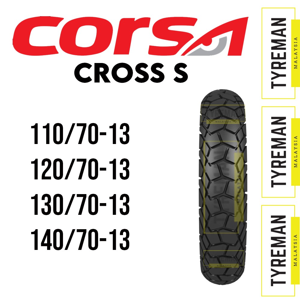 TAYAR SKUTER Corsa Platinum Cross S 110/70-13 > 140/70-13 for NMAX 155 ...