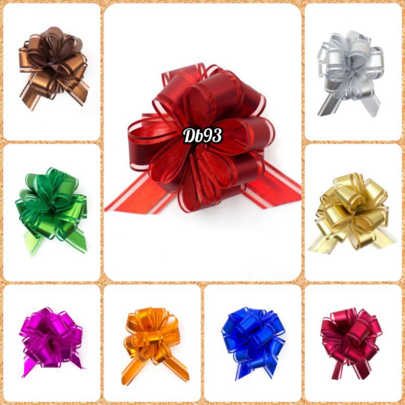 Bunga Reben Tarik Kilat Metalik Kecil Bulat/Pull Bows Reben🔥🔥(183 ...