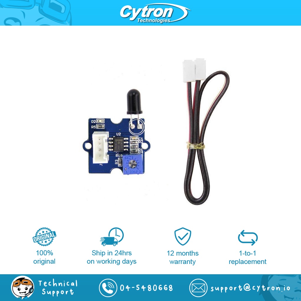 Grove Flame Sensor For Arduino Raspberry Pi Microbit Active Low Digital Signal Easy To Use High