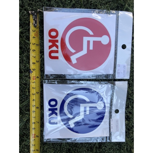 stiker oku biru dan merah | Shopee Malaysia