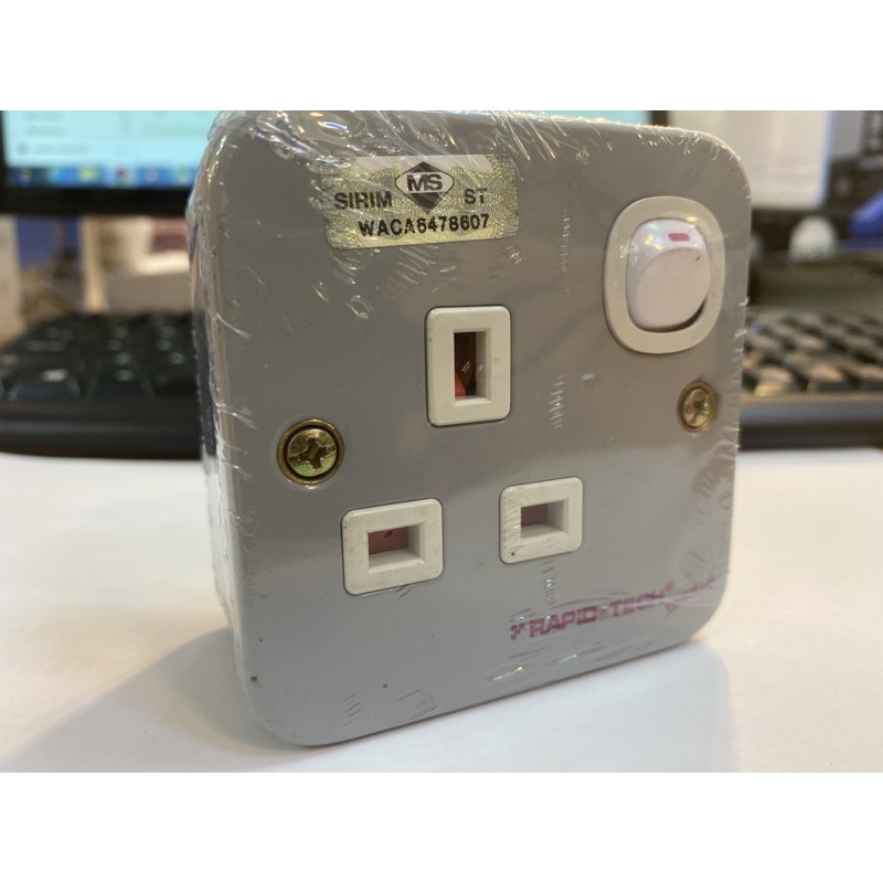 Metal Clad Switch Socket Single 1 gang / double 2 gang 13AMP Heavy duty ...