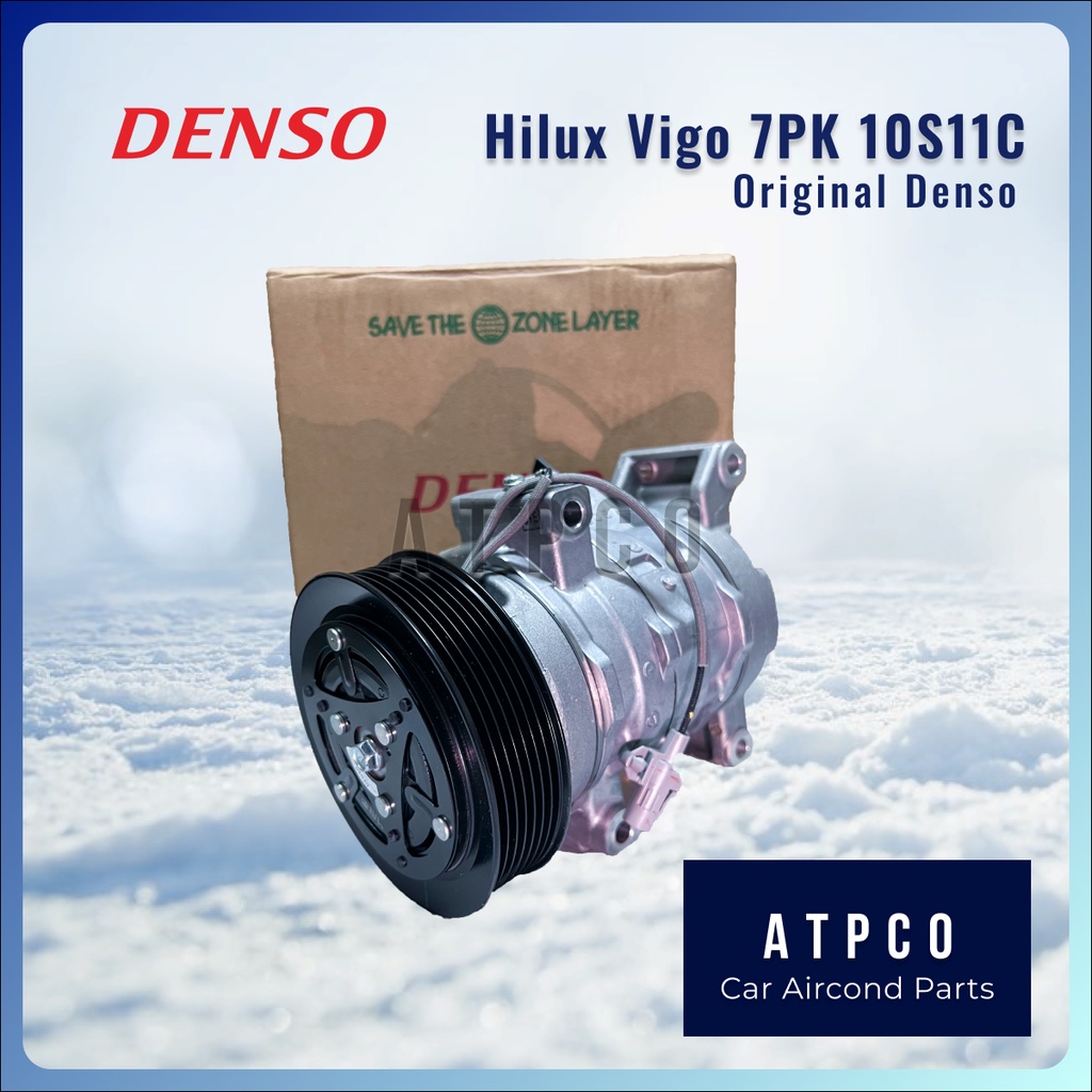 DENSO ORIGINAL TOYOTA HILUX VIGO 2006-2017 10S11C 7PK ORIGINAL DENSO ND ...