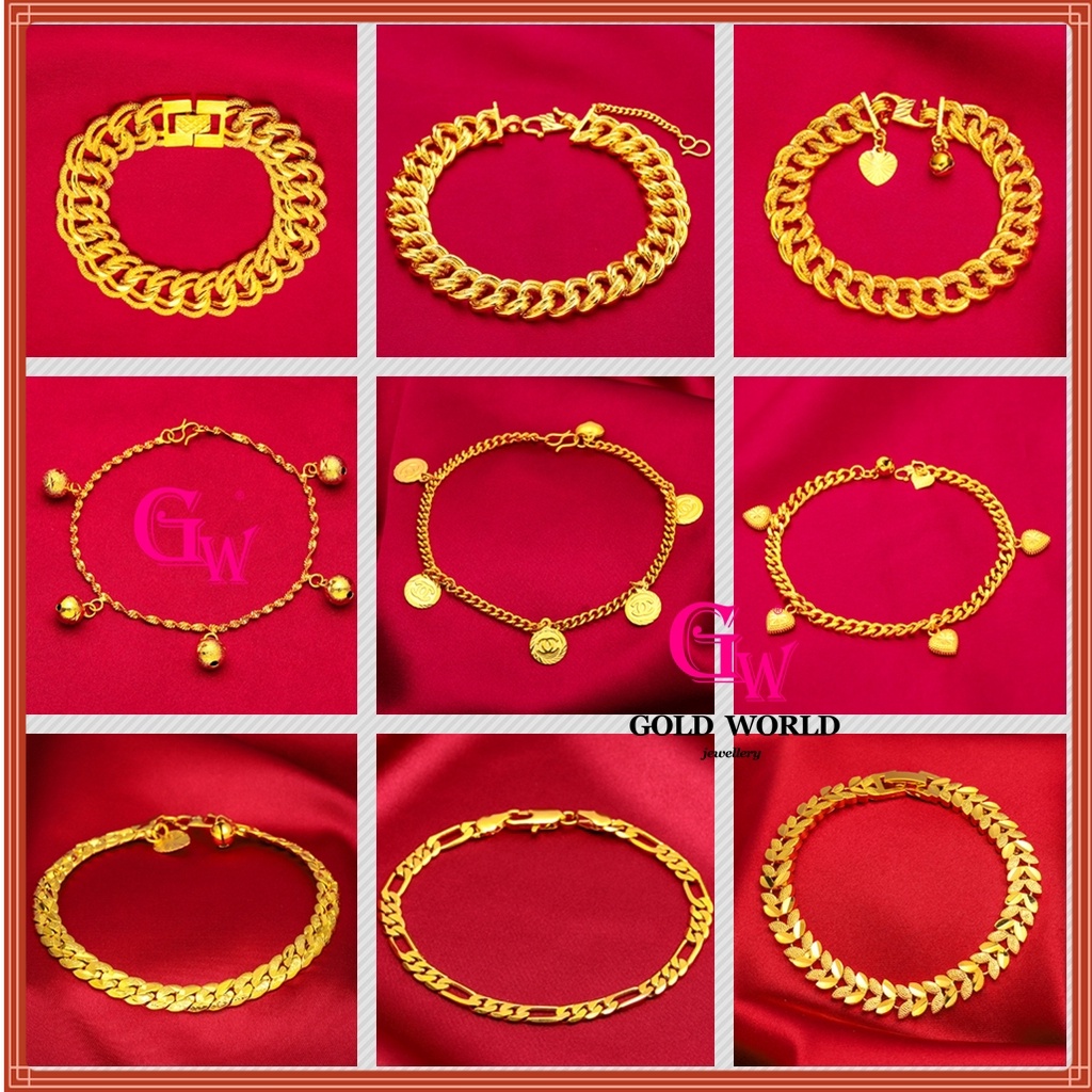 GW Ready Stock Fashion Jewelry Bangkok Simple Gold-plated Men and Women ...