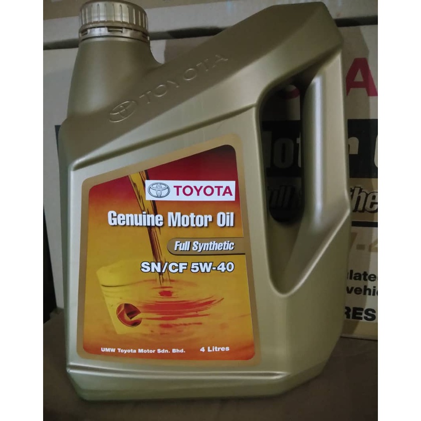 【READY STOCK】TOYOTA SN/CF 5W40 FULLY SYNTHETIC 4L ENGINE OIL GENUINE MOTOR OIL | Shopee Malaysia