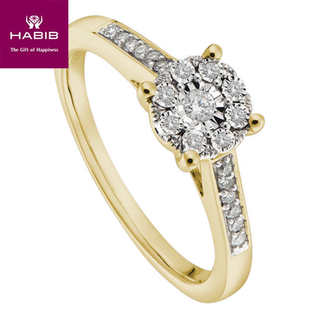 HABIB Diamond Ring in 375/9K Yellow Gold 24616 | Shopee Malaysia