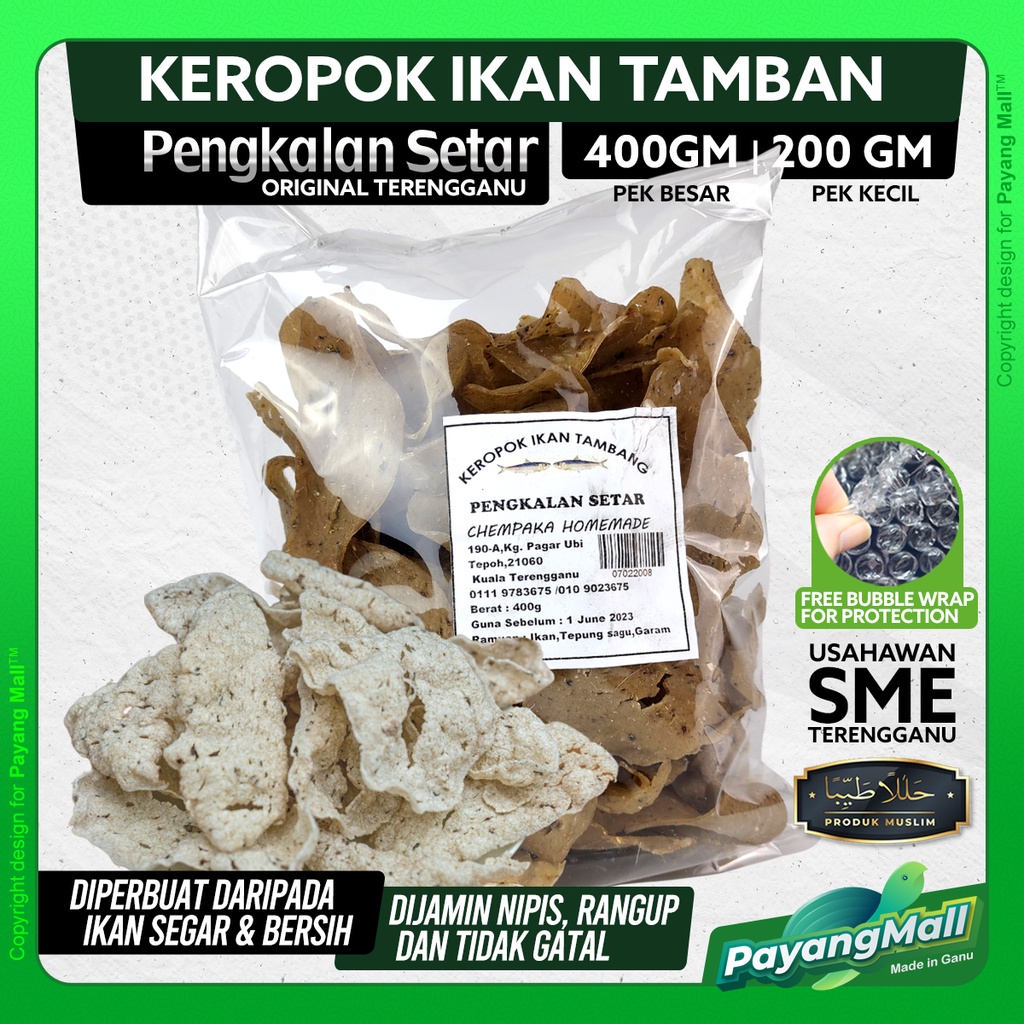 Keropok Ikan Tamban Terengganu Original Pengkalan Setar Sedap, Nipis ...