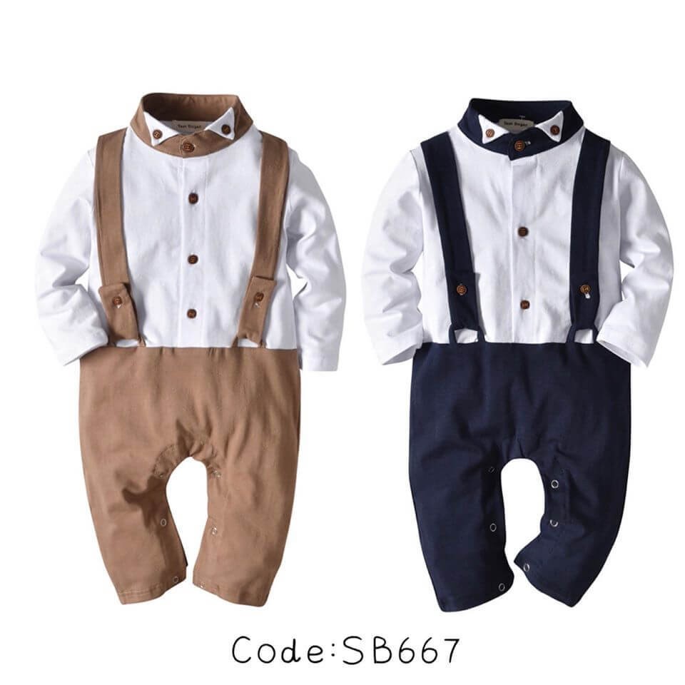 [Ready Stock] Kids Boy Gentleman Baby Jumpsuit SB667/R | Shopee Malaysia