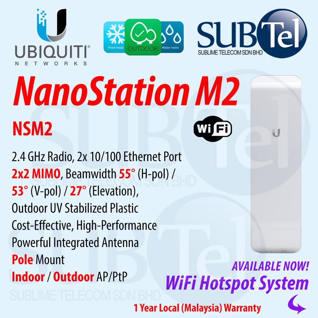 NSM2 Ubiquiti Networks AirMax NanoStation M2 Access Point Wireless ...