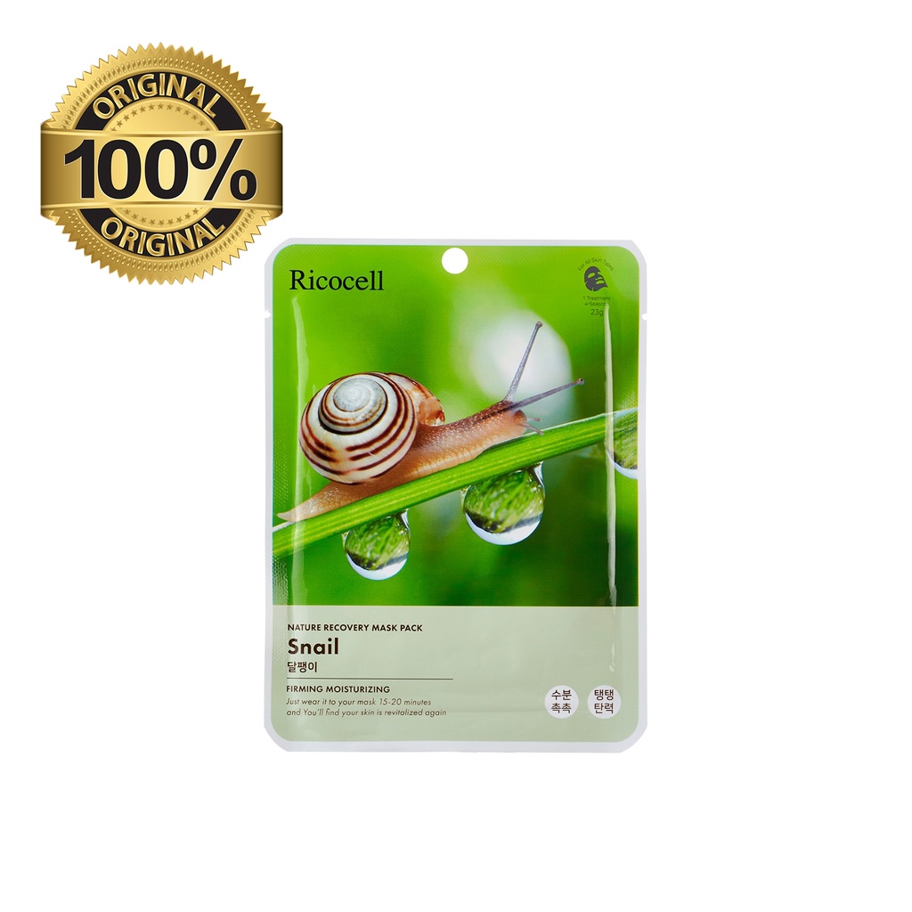 [READY STOCK] Ricocell Nature Recovery Mask Pack (Snail) | Shopee Malaysia
