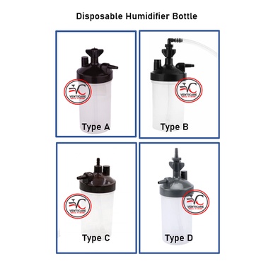 HUMIDIFIER BOTTLES DISPOSABLE UNIVERSAL EVERFLO PHILIPS 350cc/500cc ...