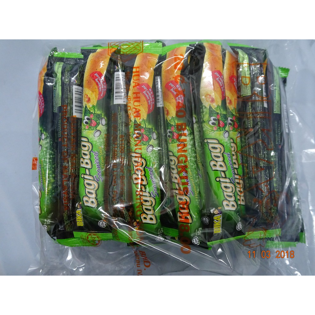 10 Packs Bika Pika Bagi-Bagi Seaweed Corn Snack 11g Each HALAL (READY ...