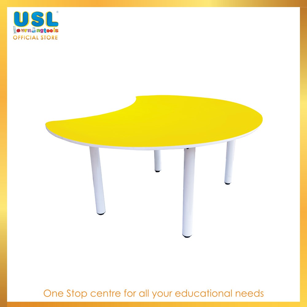 Moon Shaped Table 4' - Study Table & Desk | Rounded Corner | Solid Wood ...