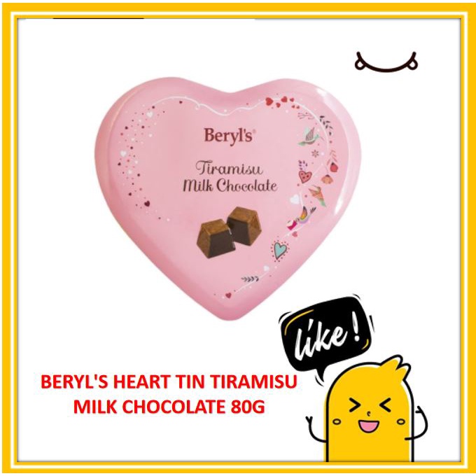 Beryl's Heart Shape Tin - Tiramisu Milk Chocolate 80g | Shopee Malaysia