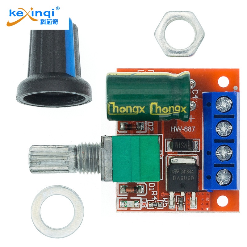 Mini 5A 90W PWM 12V DC Motor Speed Controller Module DC-DC 4.5V-35V Adjustable Speed Regulator ...