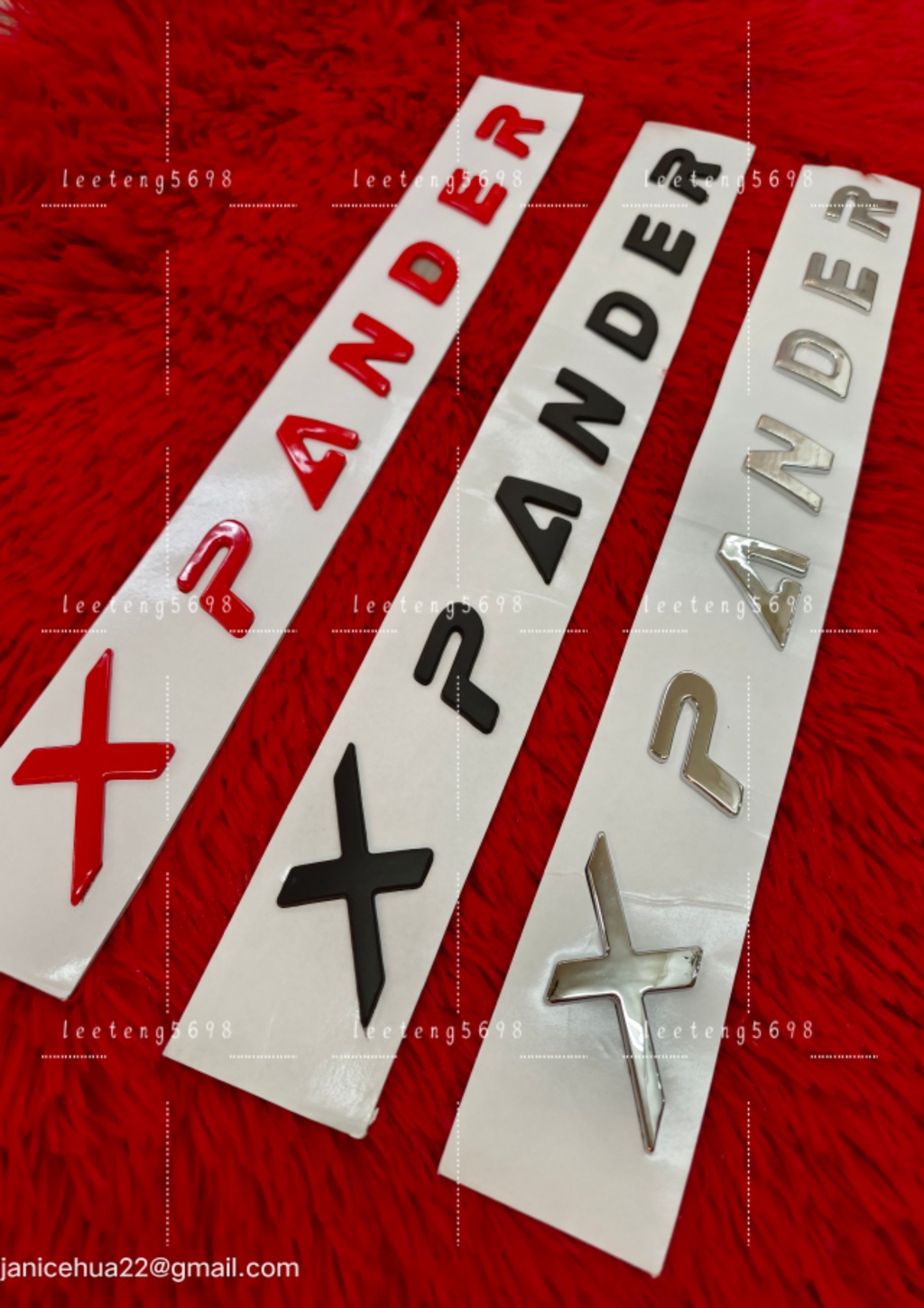 Emblem Mitsubishi XPANDER Logo Bonet Wording (Red/Chrome/Matte Black ...