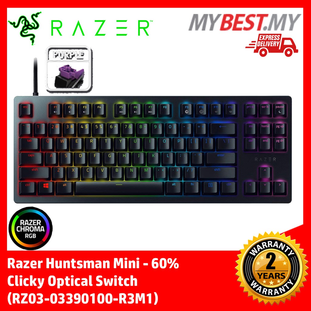 Razer Huntsman Mini 60% Mechanical Keyboard (RZ03-03390200-R3M1) Linear ...