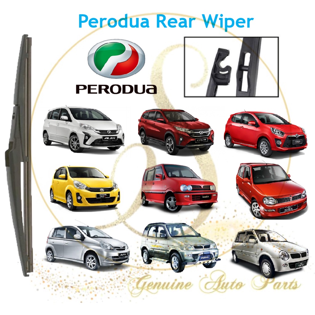 PERODUA REAR WIPER BLADE MYVI ALZA AXIA ARUZ KELISA KANCIL KENARI VIVA ...
