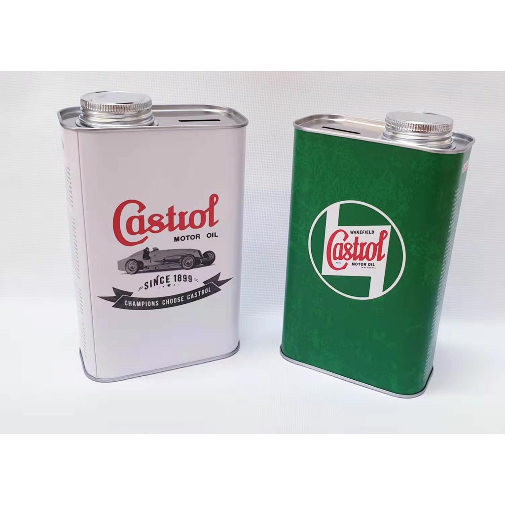[ Ready Stock ] Castrol Money Boxes Children Metal Coin Cylinder Big ...