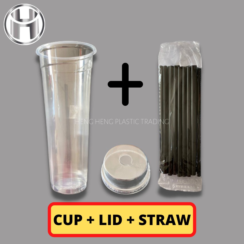 22OZ & 28OZ GIRAFFE CUP+LIDS+STRAW - BEKAS MINUMAN / CUP BOBA / CUP AIR ...