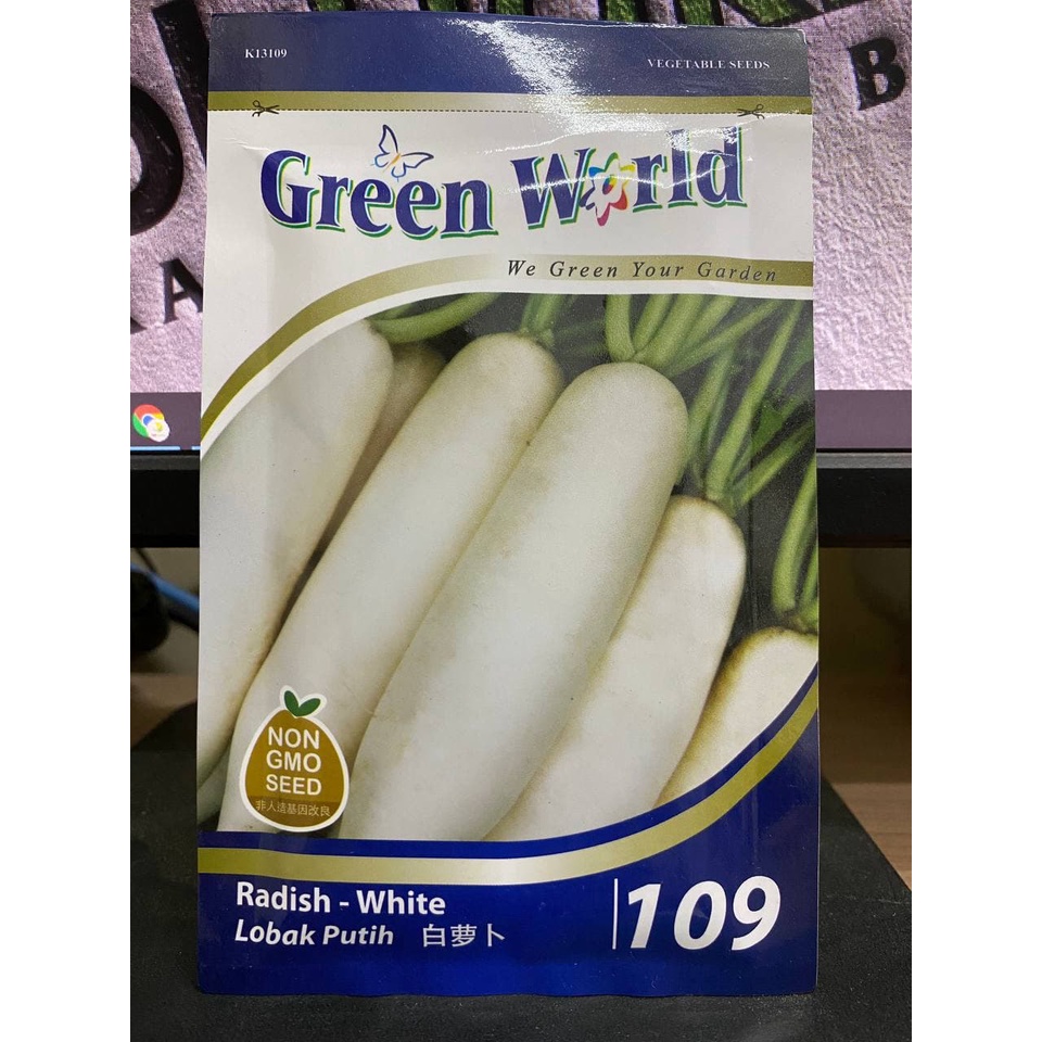 Benih Lobak Putih/White Radish GREEN WORLD 109 (5gm) | Shopee Malaysia